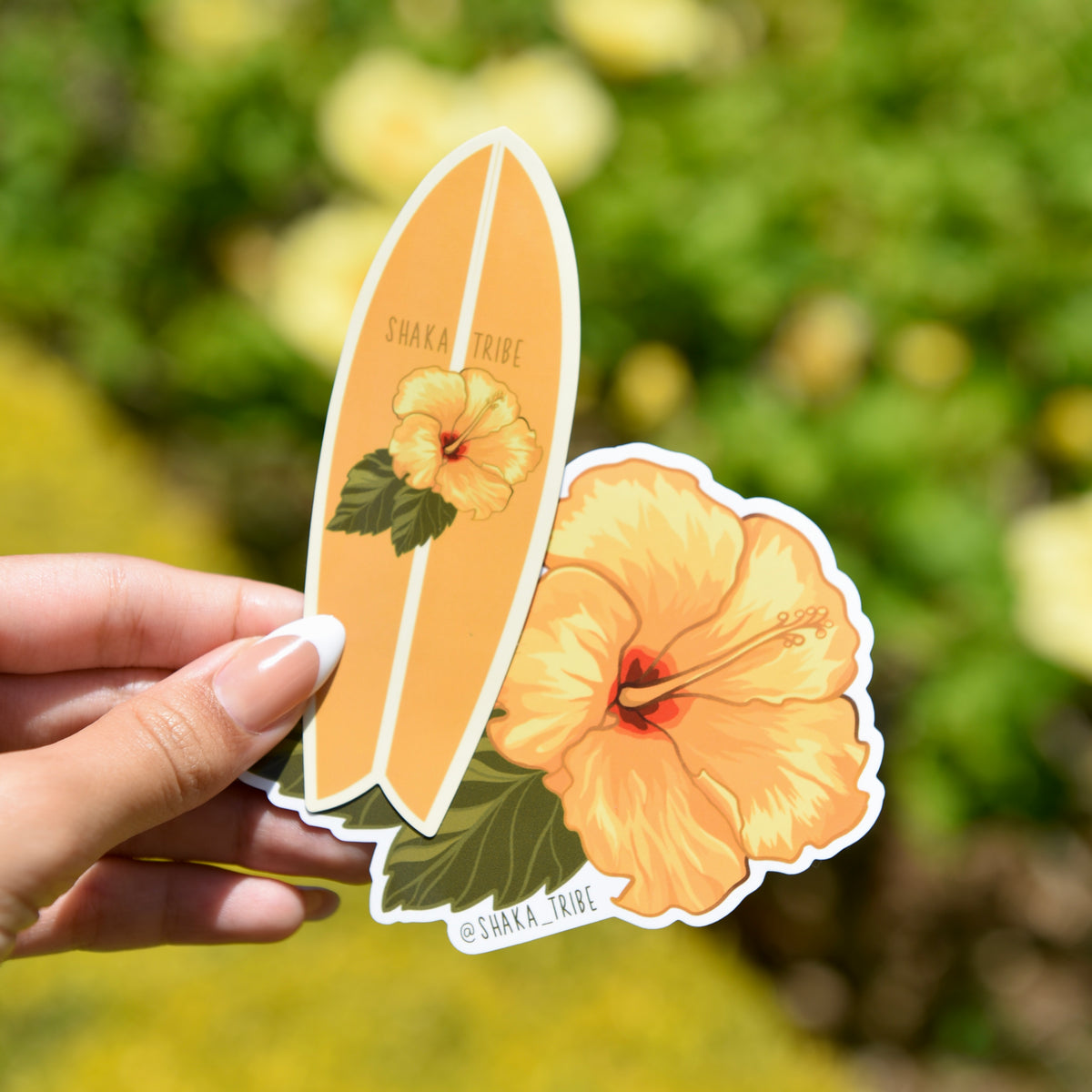 Happiness - Yellow Hibiscus Sticker | SHAKA TRIBE